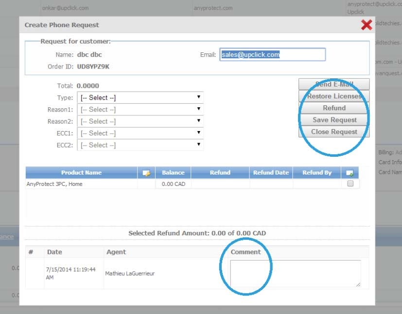 docs.upclick.com - CREATE A PHONE OR A TICKET REQUEST